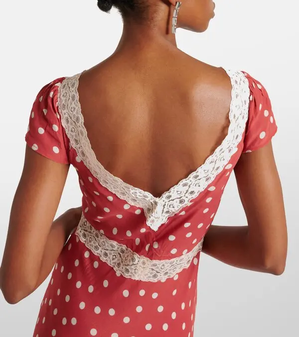 Rixo Iggy Polka-dot Midi Dress