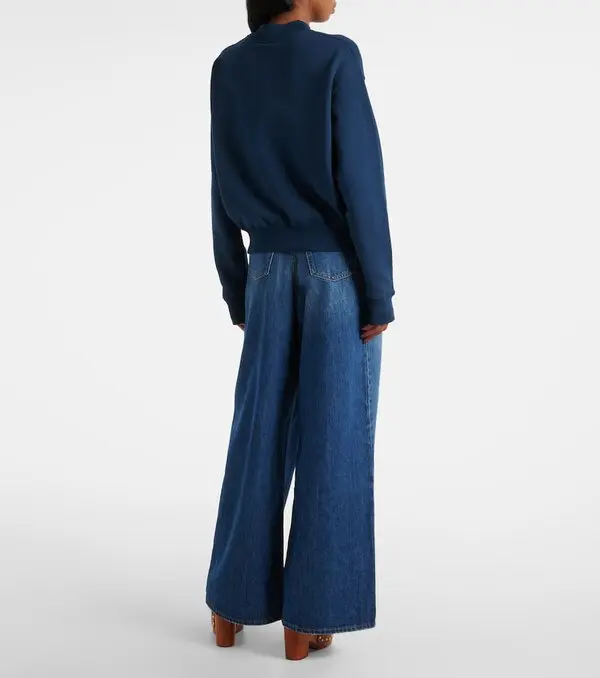 Chloé Cotton Fleece Logo Sweatshirt - Blue