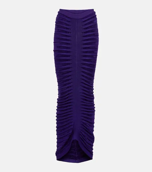 Alaïa Ruched Midi Skirt