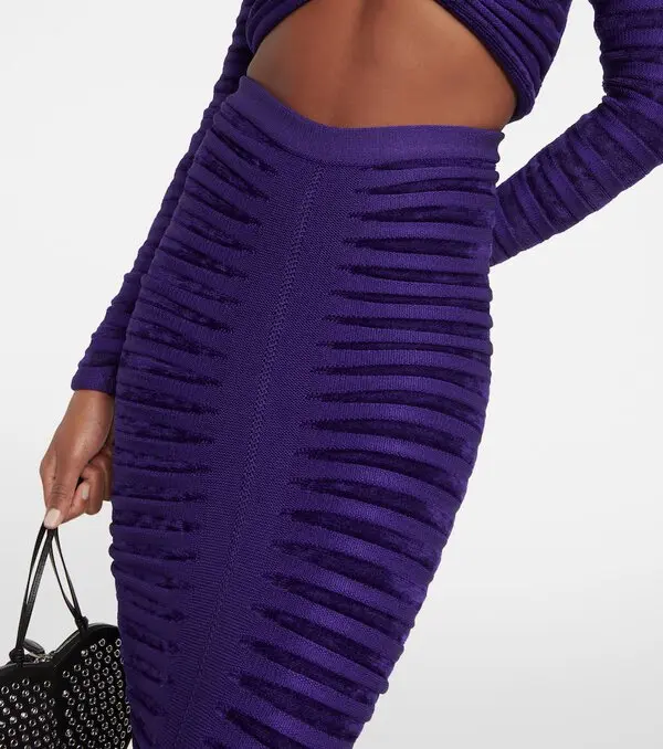 Alaïa Ruched Midi Skirt