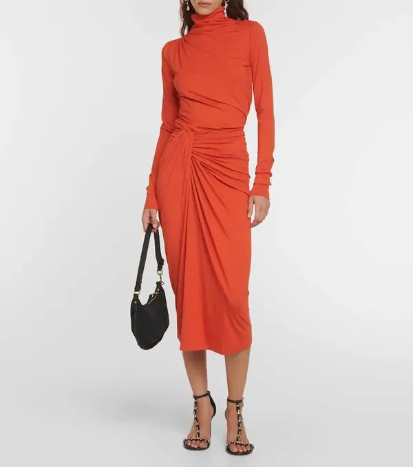 MARANT ETOILE Jeldia Jersey Midi Skirt - Orange