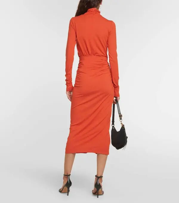MARANT ETOILE Jeldia Jersey Midi Skirt - Orange