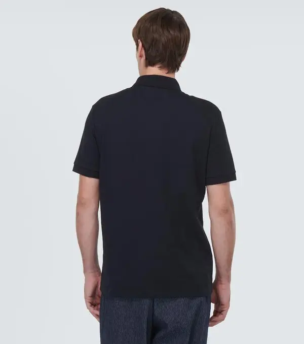 Giorgio Armani Cotton-blend Polo Shirt - Blue
