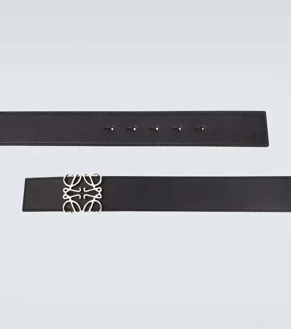 Loewe Anagram Reversible Leather Belt - Black