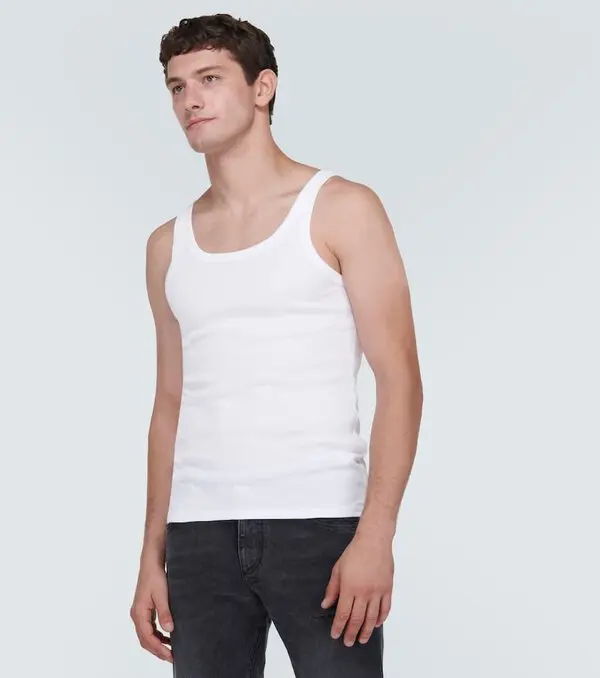 Dolce & Gabbana Logo Cotton Tank Top - White