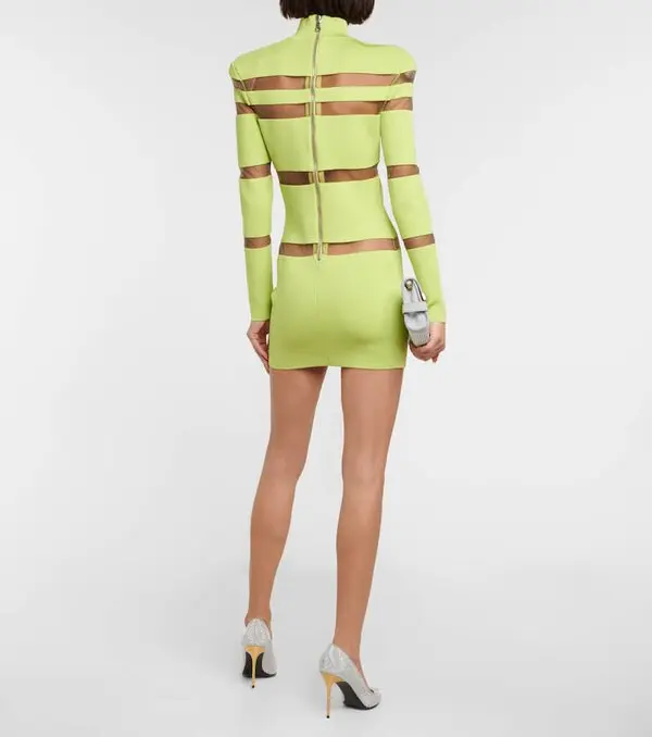 Balmain Mesh-paneled Minidress