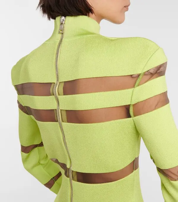 Balmain Mesh-paneled Minidress