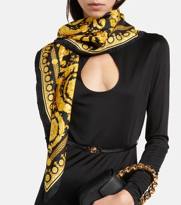 Versace Barocco Silk Scarf - Multicoloured