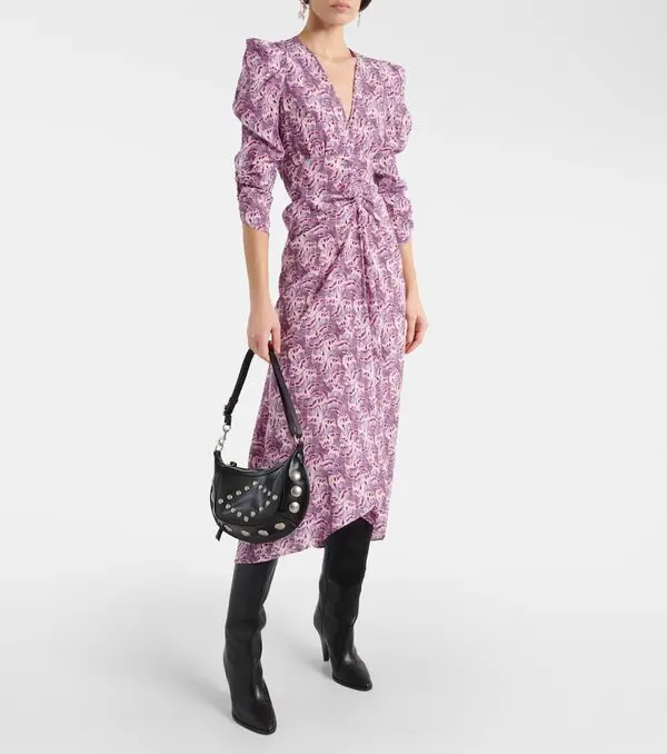 Isabel Marant Étoile Albini Printed Silk-blend Midi Dress - Purple