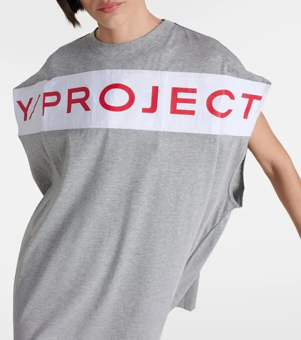 Y/project Logo Cotton Jersey Minidress