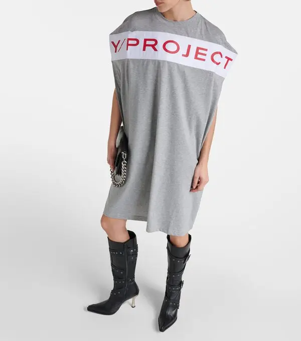 Y/project Logo Cotton Jersey Minidress
