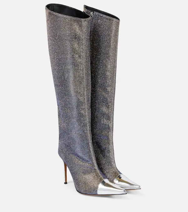 Alexandre Vauthier Metallic Pointed Toe Knee-high Boots