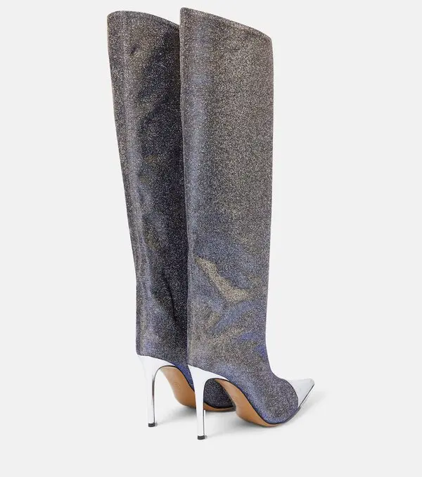 Alexandre Vauthier Metallic Pointed Toe Knee-high Boots