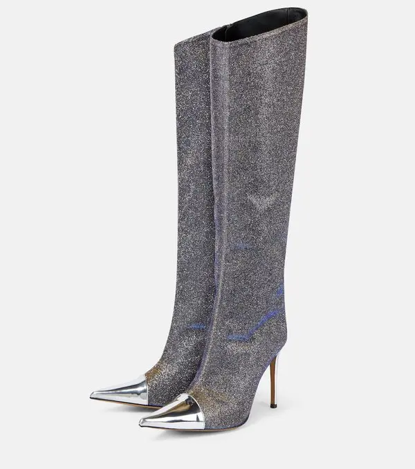 Alexandre Vauthier Metallic Pointed Toe Knee-high Boots