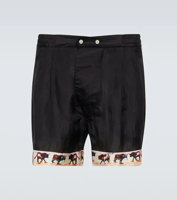 BODE Taureau Printed Silk Boxers - Black