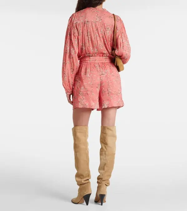 Isabel Marant Étoile Ceyane Floral Cotton And Silk Shorts