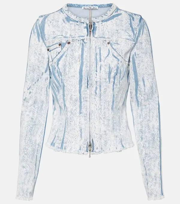 Acne Studios Printed Denim Jacket - Blue