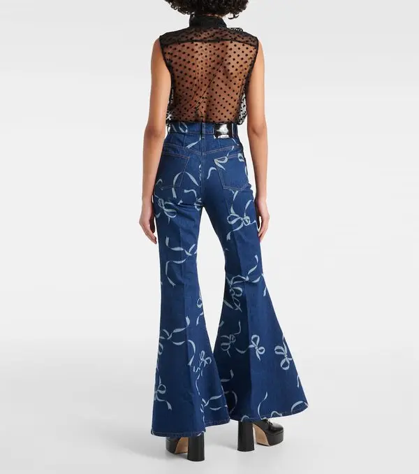Nina Ricci Printed Flared Jeans
