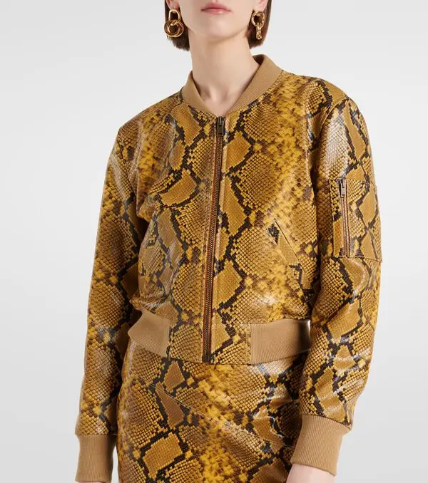 Isabel Marant Cerem Snake-effect Leather Bomber Jacket