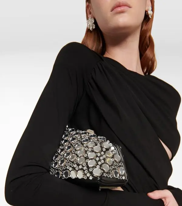 Attico Midnight Mini Studded Leather Clutch - Multicoloured