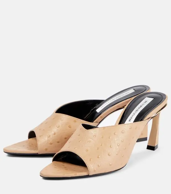 Victoria Beckham Leather Mules With Open Toe