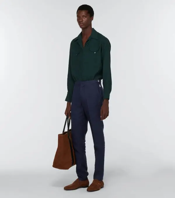 Orlebar Brown Griffon Linen Pants - Blue