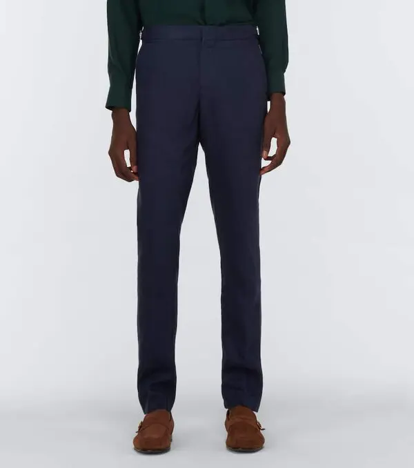 Orlebar Brown Griffon Linen Pants - Blue