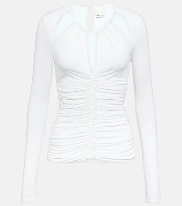 Isabel Marant Étoile Levona Cutout Ruched Jersey Top