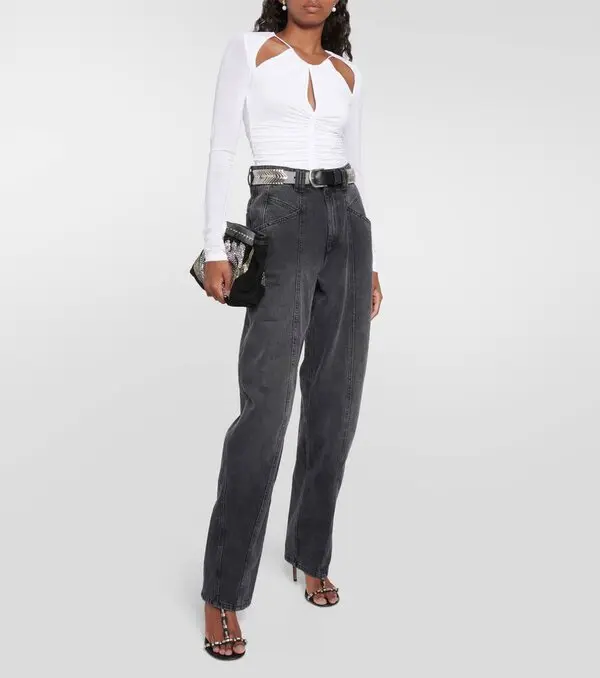 Isabel Marant Étoile Levona Cutout Ruched Jersey Top