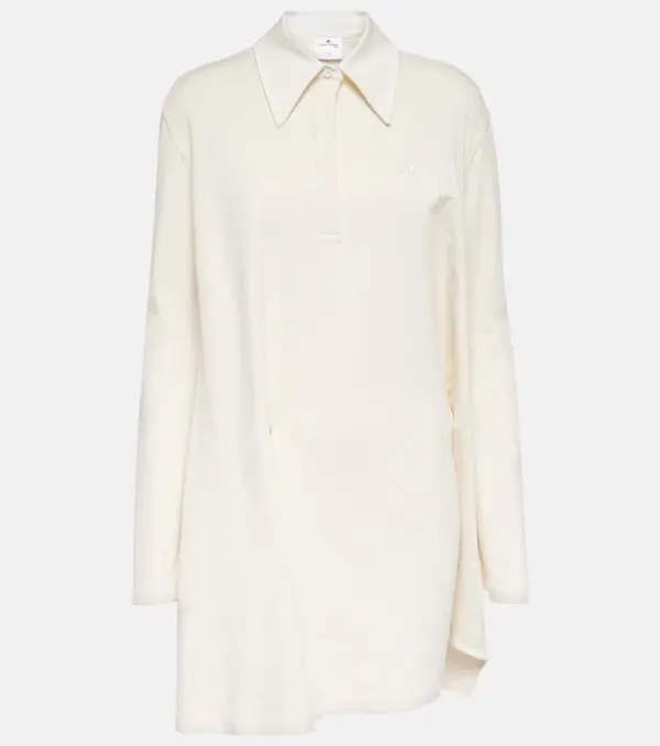 COURREGES Asymmetrical Cotton-blend Piqué Minidress