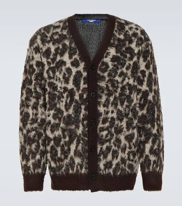 Junya Watanabe Leopard-print Jacquard Cardigan