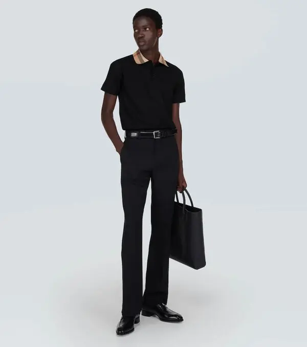 Burberry Check Cotton Pique Polo Shirt