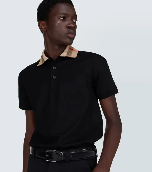 Burberry Check Cotton Pique Polo Shirt