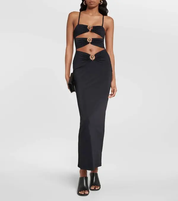 Christopher Esber Pierced Orbit Maxi Dress - Black