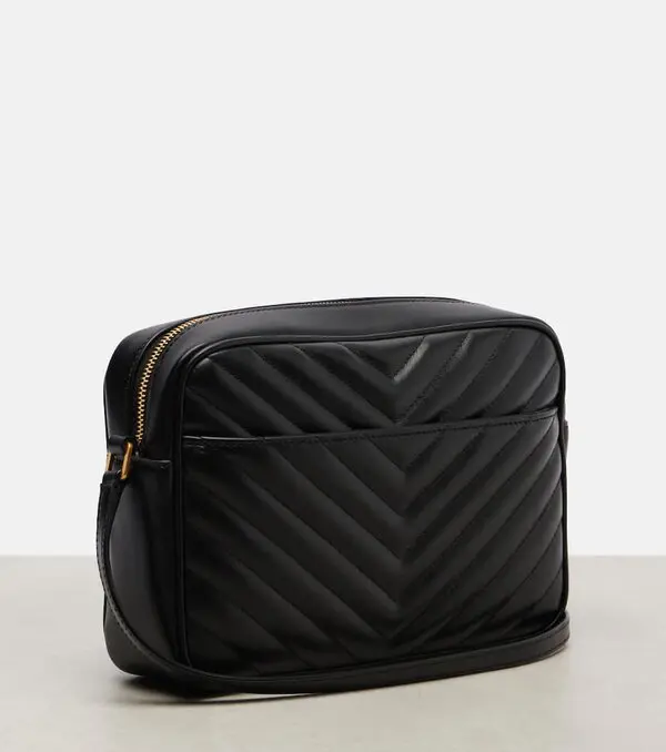 Saint Laurent Lou Camera Leather Crossbody Bag - Black
