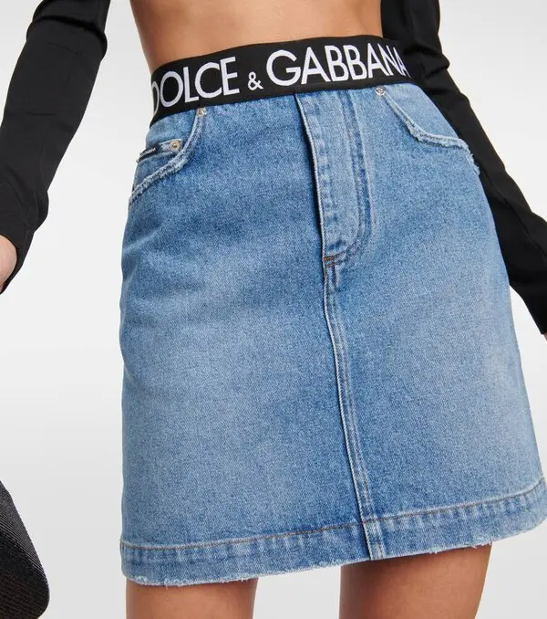 Dolce & Gabbana Logo Denim Mini Skirt