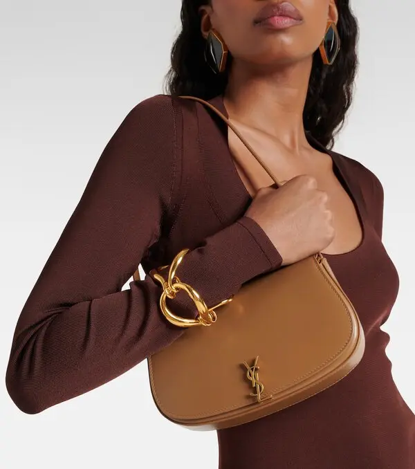 Saint Laurent Voltaire Mini Leather Shoulder Bag - Brown