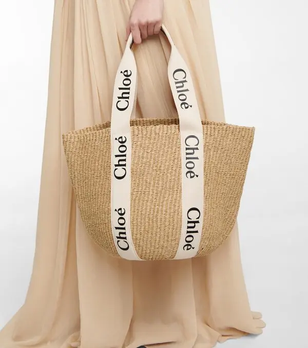 Chloé Woody Large Raffia Tote - Neutrals