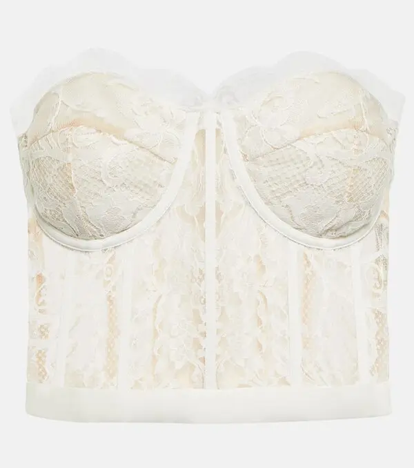 Alexander McQueen Guipure Lace Bustier - White