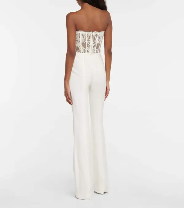 Alexander McQueen Guipure Lace Bustier - White