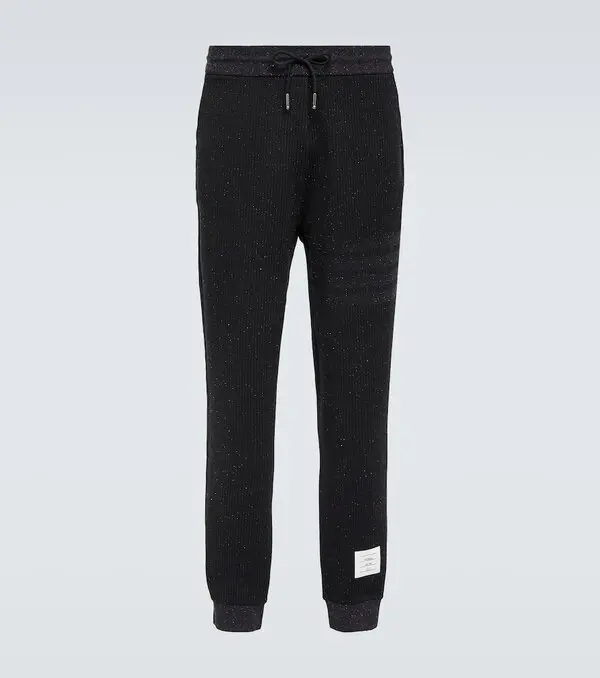 Thom Browne 4-bar Cotton And Silk Sweatpants - Black