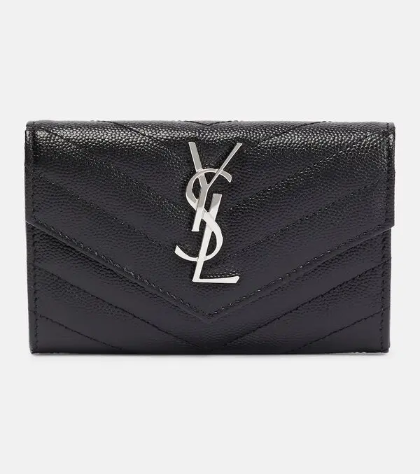 Saint Laurent Monogram Small Leather Wallet - Black