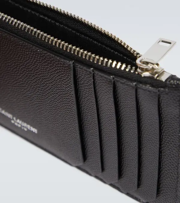 Saint Laurent Leather Id Card Case - Black