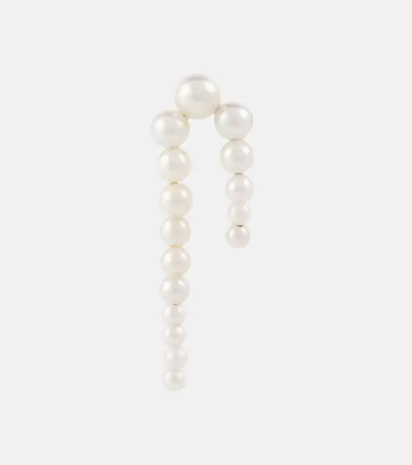 Sophie Bille Brahe Petite Perle Nuit 14kt Gold And Pearl Earrings - White