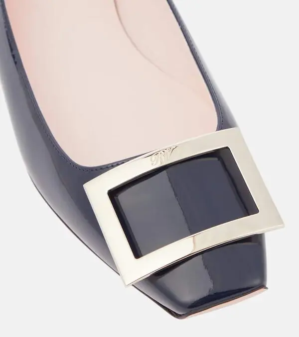 ROGER VIVIER Trompette Patent Leather Ballet Flats - Blue