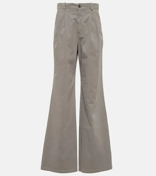 NILI LOTAN Flavie Cotton-blend Wide-leg Trousers