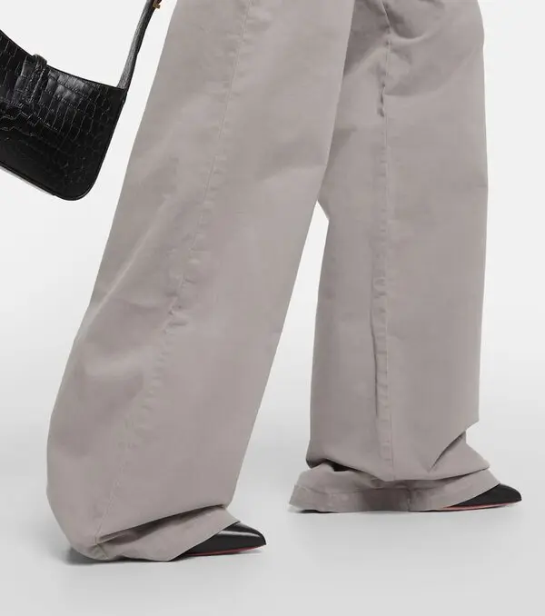 NILI LOTAN Flavie Cotton-blend Wide-leg Trousers