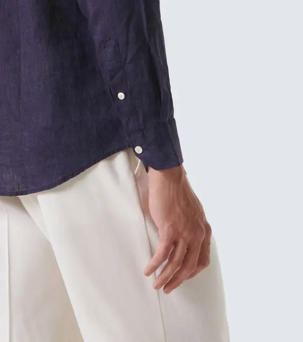 Frescobol Carioca Long-sleeved Linen Shirt - Blue