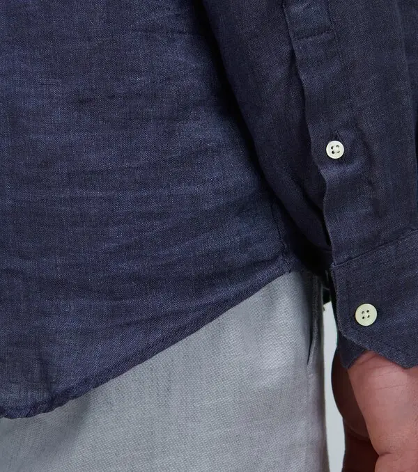 Frescobol Carioca Long-sleeved Linen Shirt - Blue