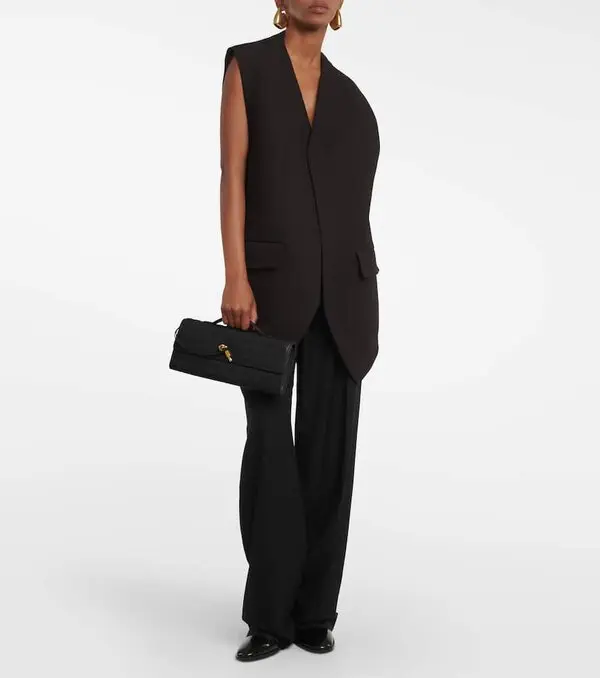Bottega Veneta Andiamo Intrecciato Leather Clutch - Black